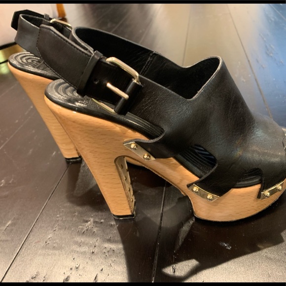 Givenchy | Shoes | Givenchy Wood Platform Heels In Black | Poshmark